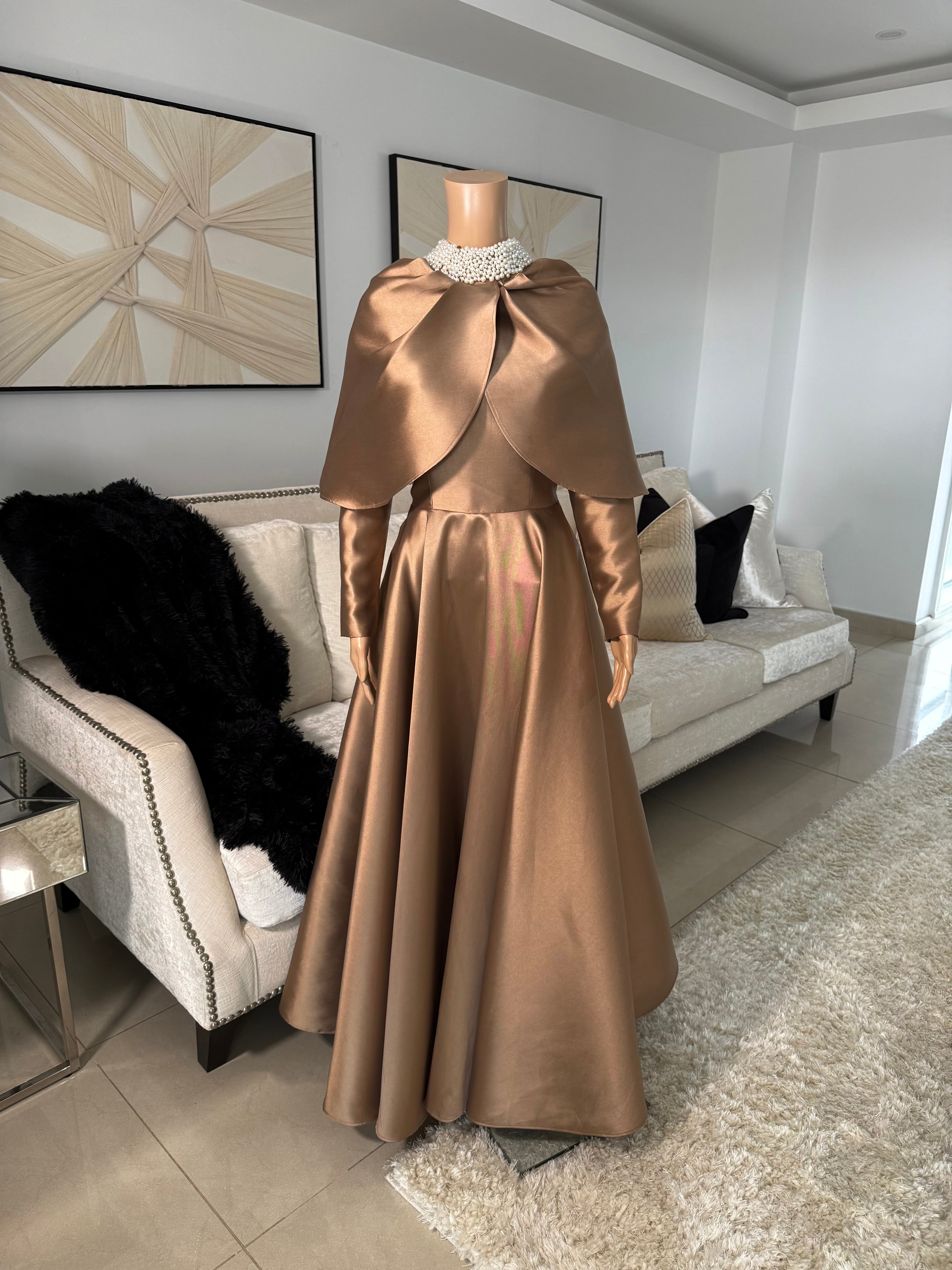 Valerie Gold Pearl Neckline – Dresshouse Formal Hire