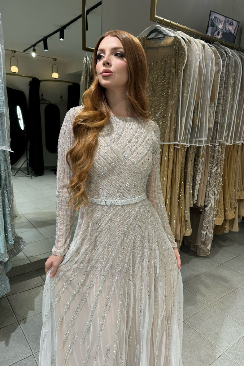 Aliza Champagne Gown |Rent Elegant Sequin Dress Australia – DressHouse ...